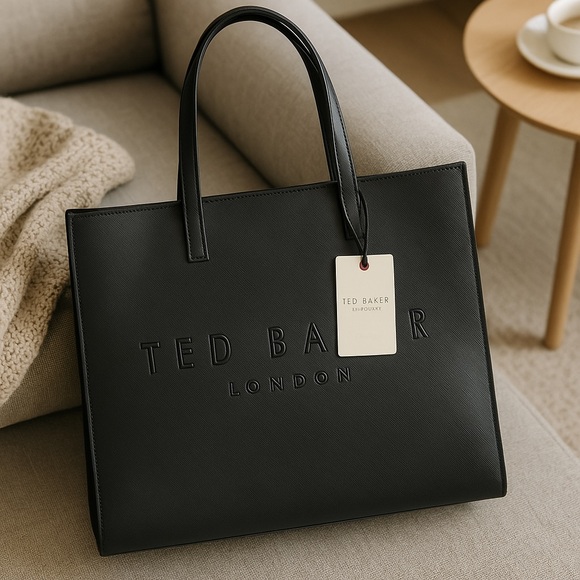 Ted Baker | Bags | Ted Baker London Black Leather Tote Bag | Poshmark
